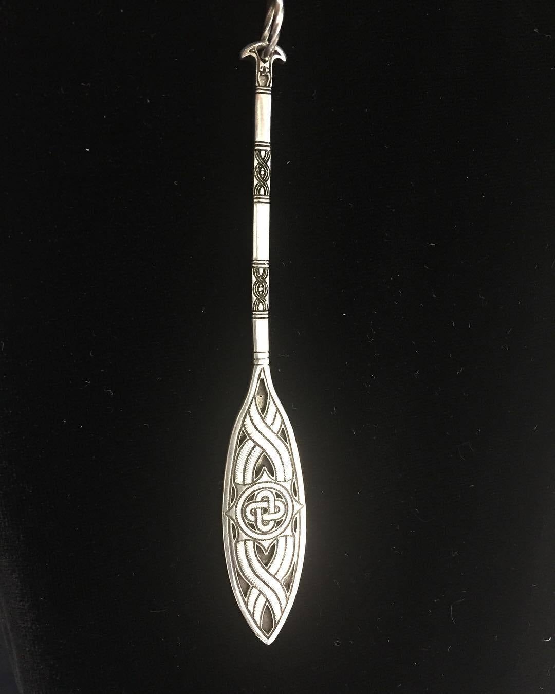 Sterling Silver Genesis Canoe Paddle Mvskoke | Kenneth Johnson Studio