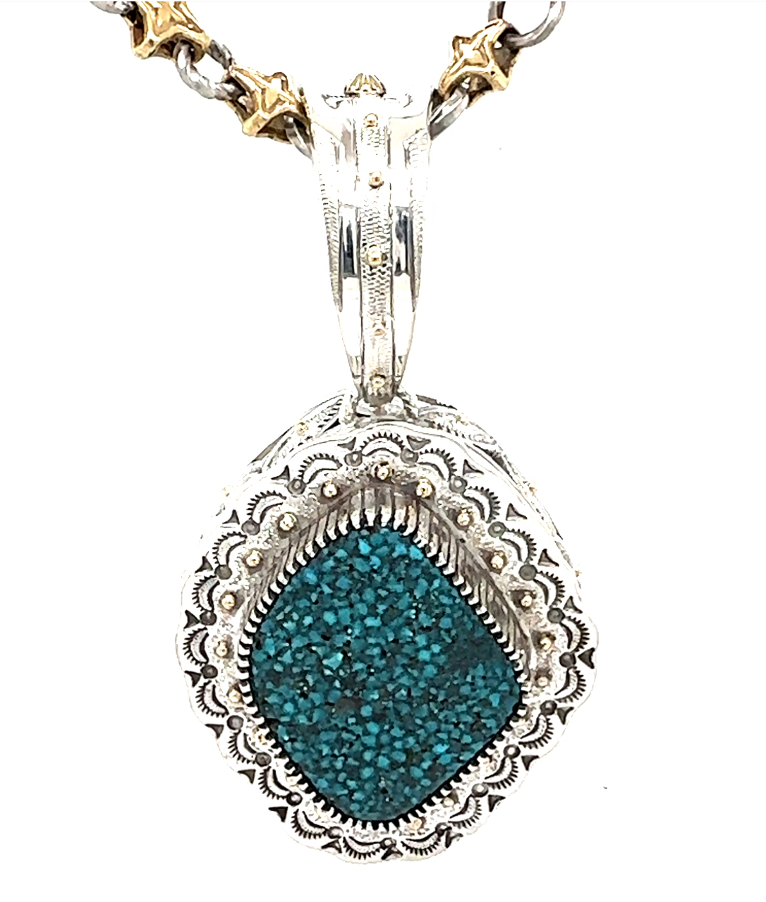 Spiderweb Kingman Turquoise Pendant | Kenneth Johnson Studio